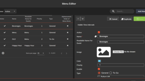 Create/Edit Menus - EdgeServSWFL